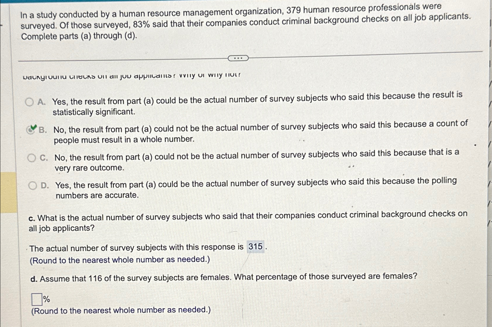 Solved In a study conducted by a human resource management | Chegg.com