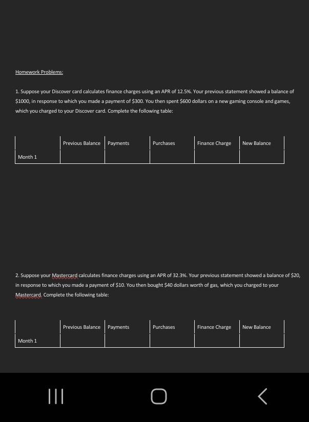 Solved Homework Problems: 1. Suppose your Discover card | Chegg.com