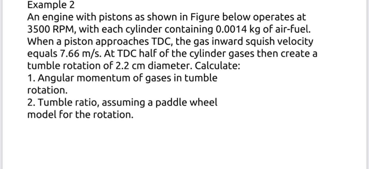Solved Example 2 An engine with pistons as shown in Figure | Chegg.com