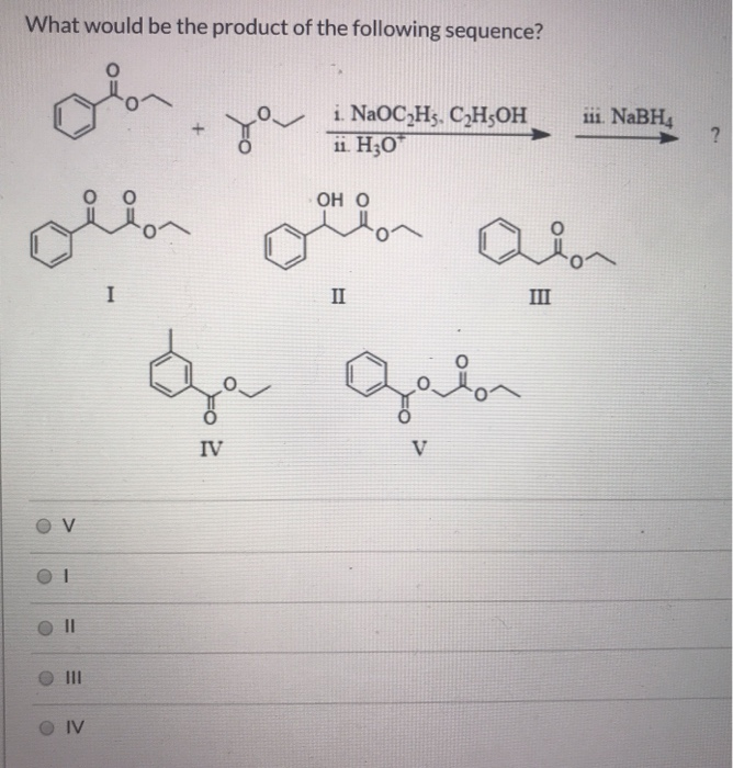 Solved What would be the product of the following sequence? | Chegg.com
