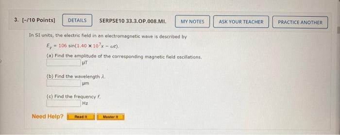 Solved 3. [-/10 Points) DETAILS SERPSE10 33.3.OP.008.MI. MY | Chegg.com Solved 3. [-/10 Points) DETAILS SERPSE10 33.3.OP.008.MI. MY | Chegg.com