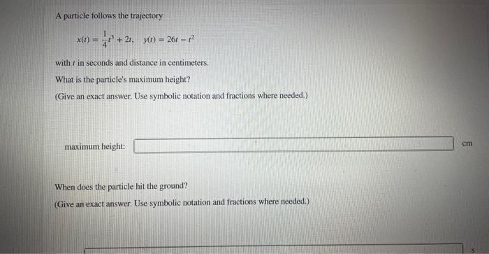 Solved A particle follows the trajectory | Chegg.com