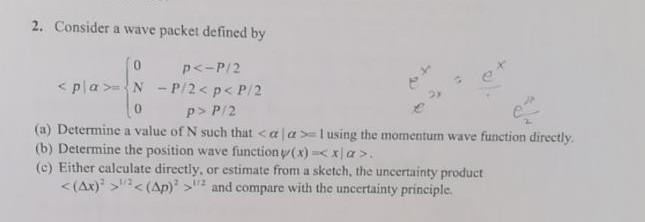 Solved 2. Consider a wave packet defined by 0 p