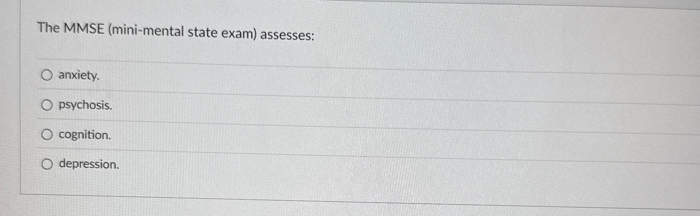 Solved The MMSE (mini-mental state exam) | Chegg.com