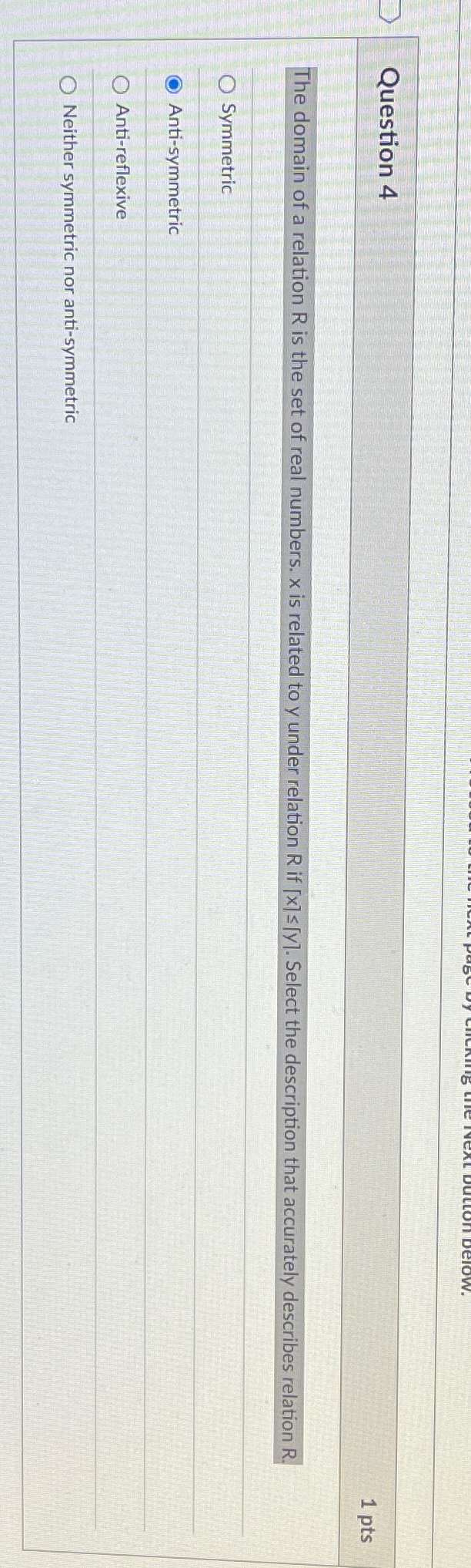 Solved Question 4The domain of a relation R ﻿is the set of | Chegg.com