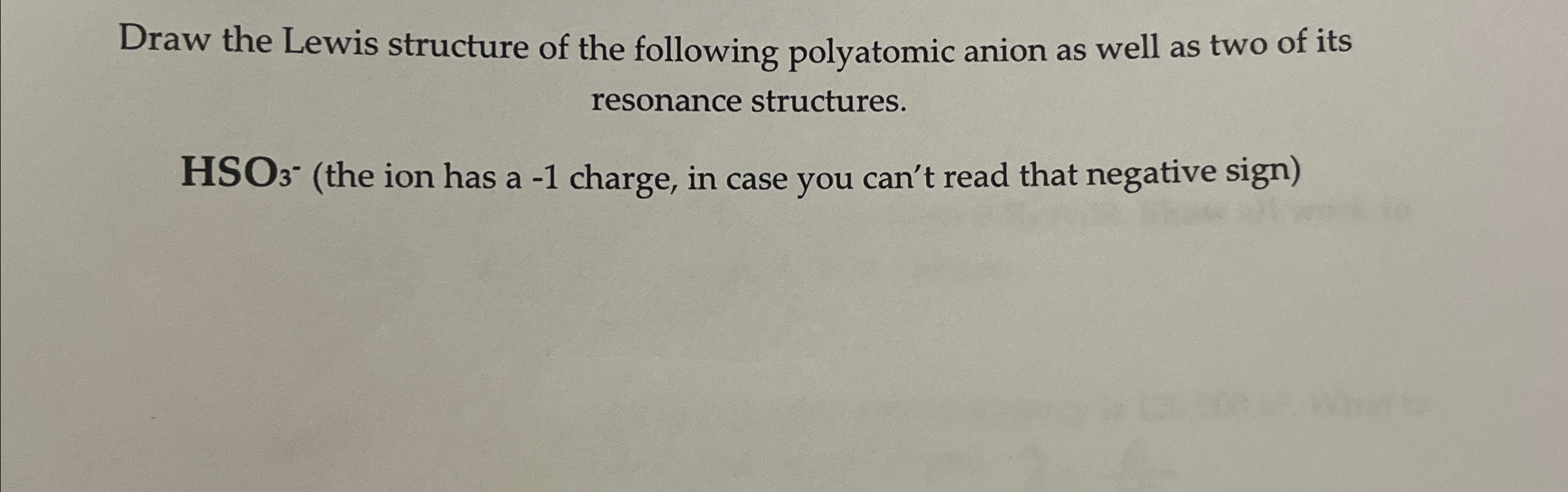 Solved Draw The Lewis Structure Of The Following Polyatomic