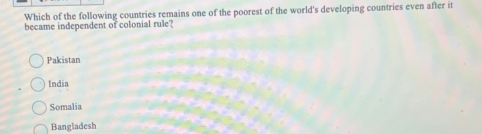 Solved Which of the following countries remains one of the | Chegg.com