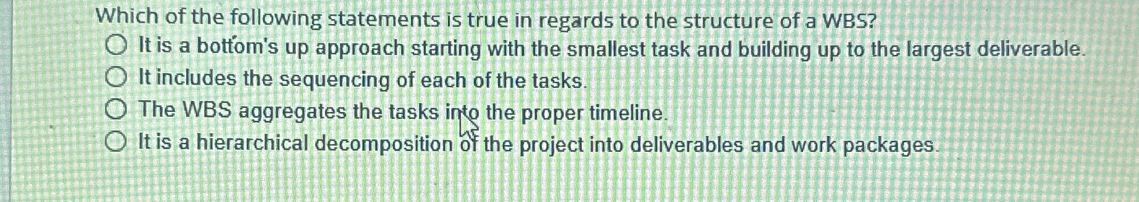 Solved Which of the following statements is true in regards | Chegg.com