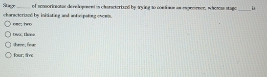 Solved Stage ﻿of sensorimotor development is characterized | Chegg.com