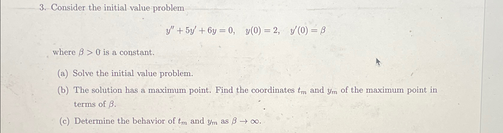 Solved Consider the initial value | Chegg.com