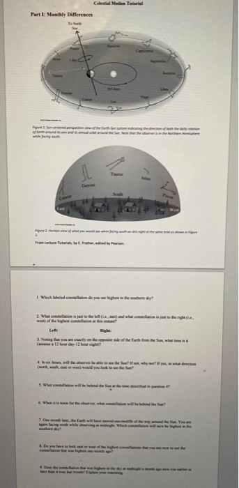 Celestial Material Part I: Monthly Differences | Chegg.com