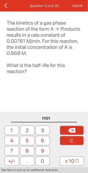 Solved The initial concentration of reactant A in the | Chegg.com