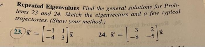 Solved find the general solution sketch the eigenvectors and | Chegg.com