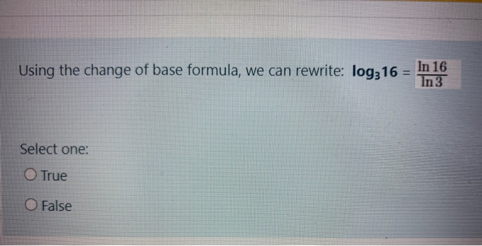 Solved Using the change of base formula, we can rewrite: | Chegg.com