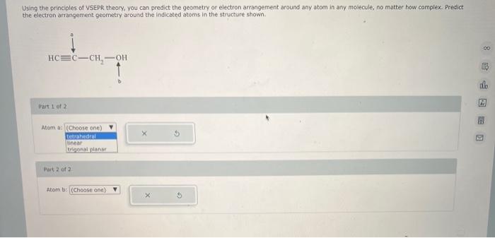 Solved Using the principles of VSEPR theory, you can predict | Chegg.com