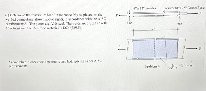 Solved 4.) Determine the maximum load P that can safely be | Chegg.com