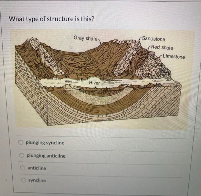 Solved What type of structure is this? Gray shale Sandstone | Chegg.com
