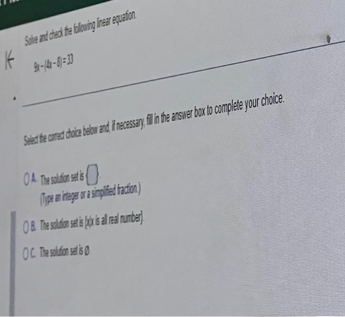Solved OA. The solution sel is OB. The soldition set is x∣x | Chegg.com