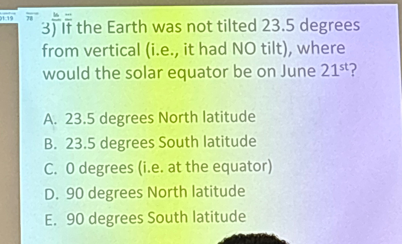 Solved II the Earth was not tilted 23.5 ﻿degrees from | Chegg.com