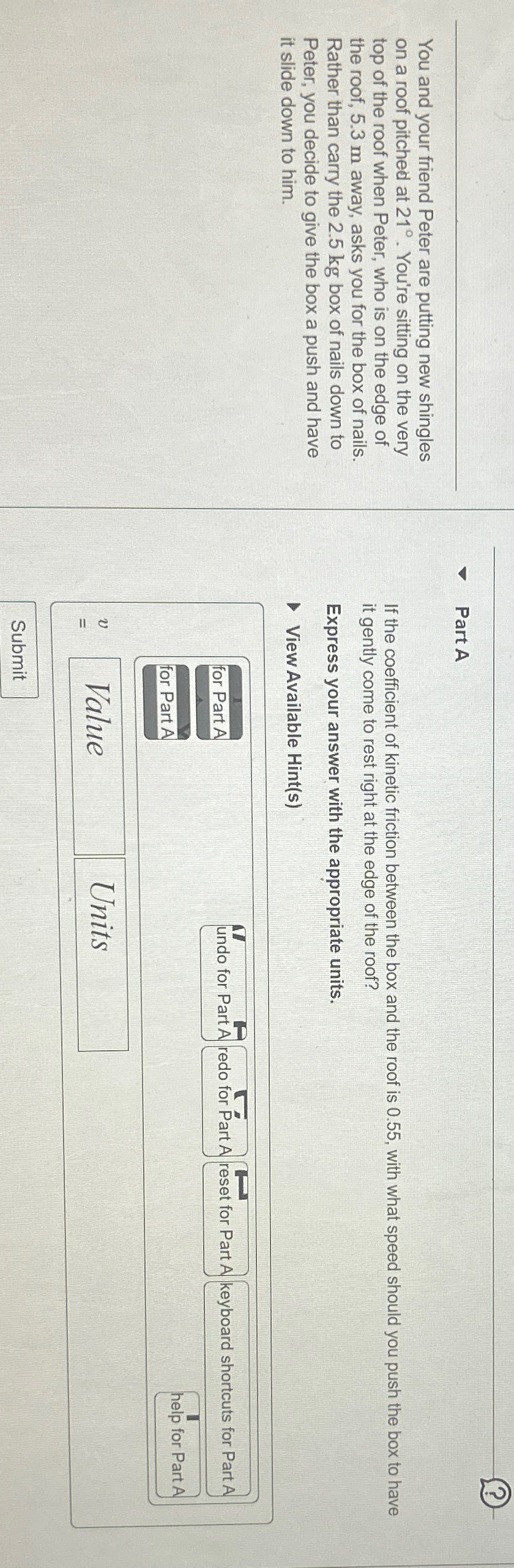 Solved You and your friend Peter are putting new shingles on | Chegg.com