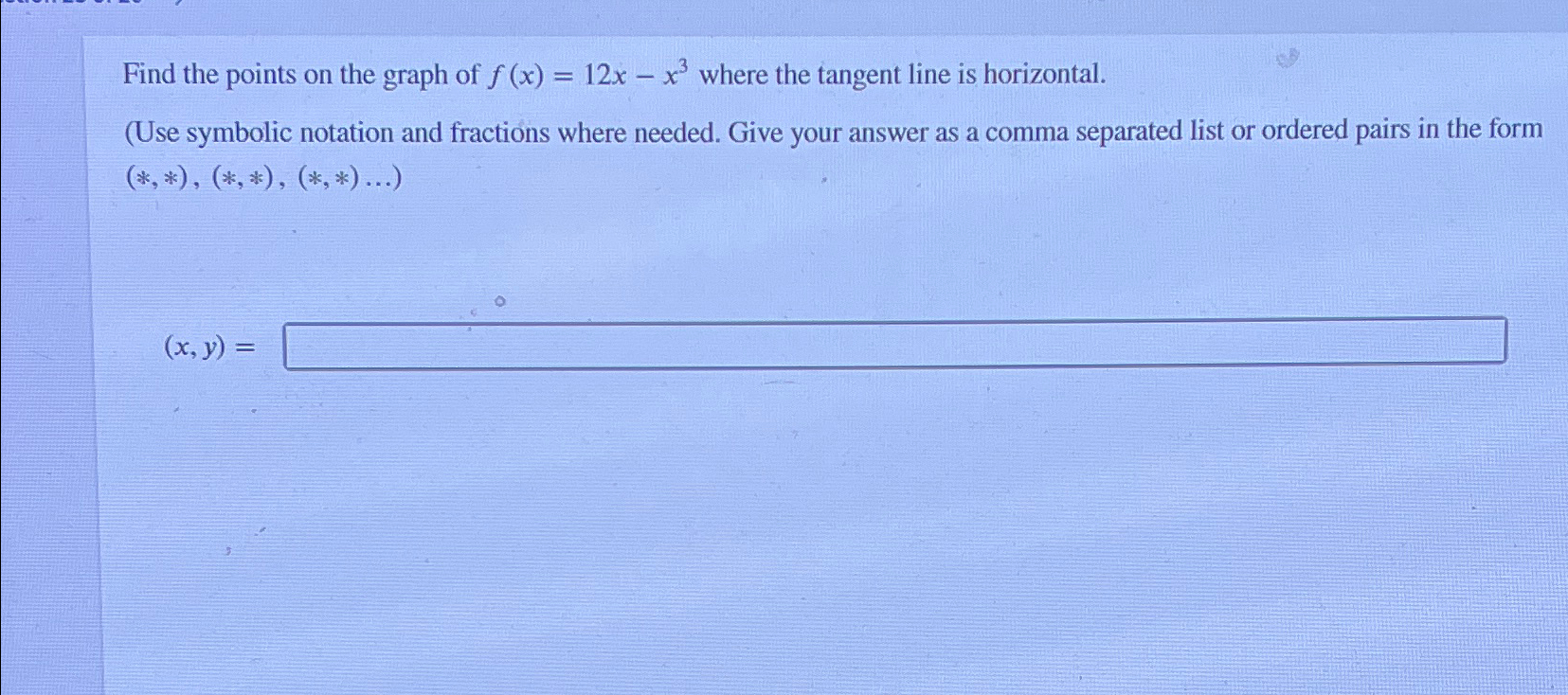 Solved Find the points on the graph of f(x)=12x-x3 ﻿where | Chegg.com