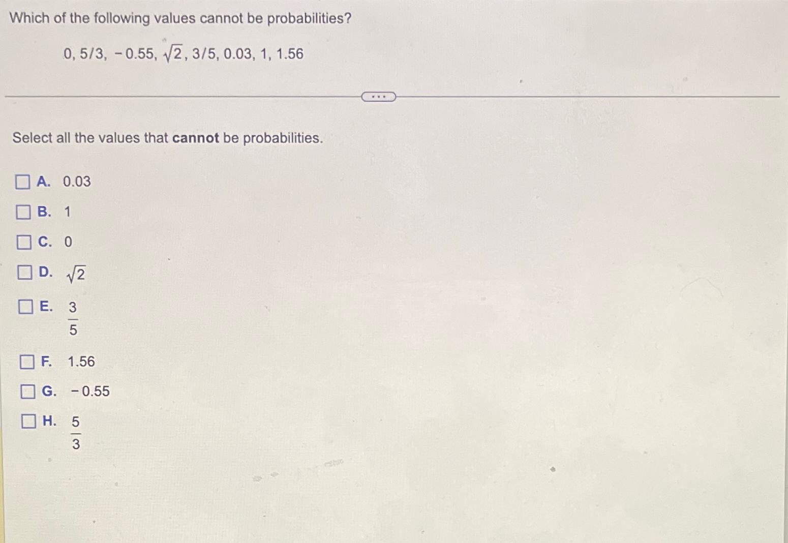 Solved Which of the following values cannot be | Chegg.com