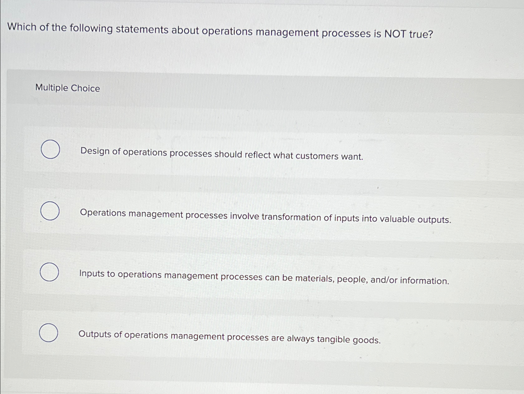 Solved Which of the following statements about operations | Chegg.com