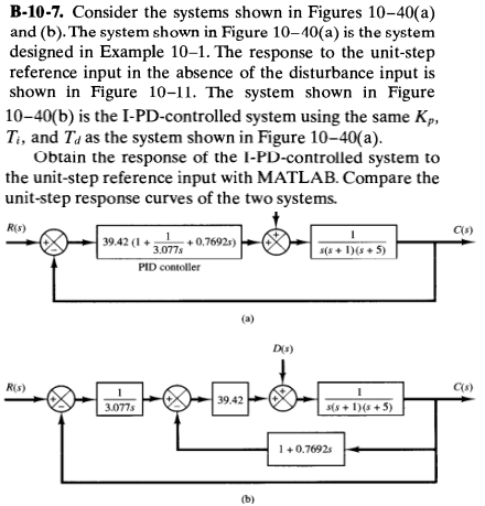Solved B-10-7. ﻿Consider the systems shown in Figures | Chegg.com
