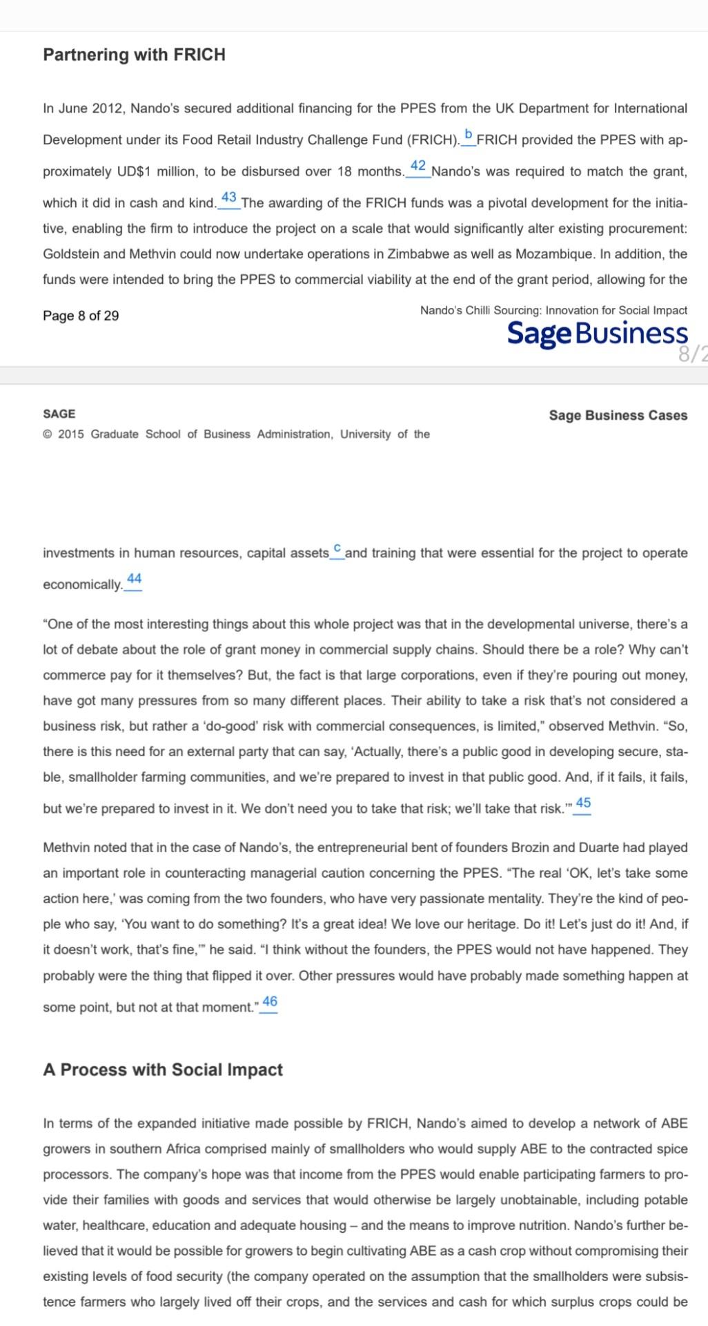 Solved SAGE Sage Business Cas (C) 2015 Graduate School of | Chegg.com