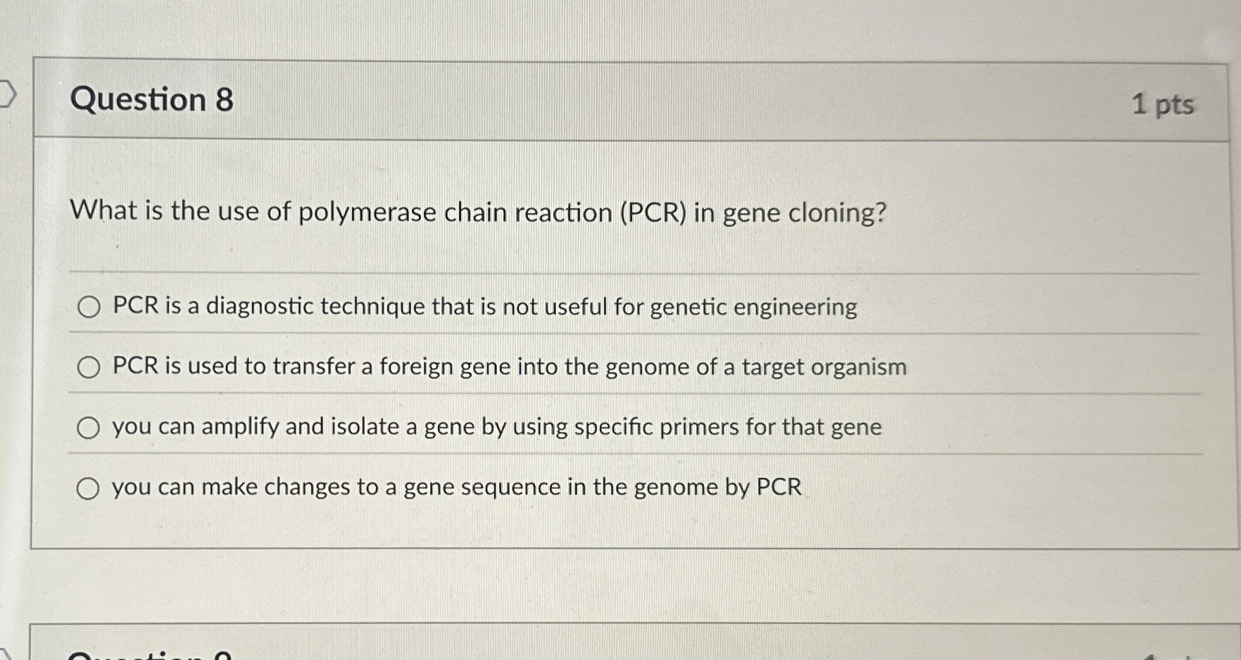 Solved Question 8What is the use of polymerase chain | Chegg.com