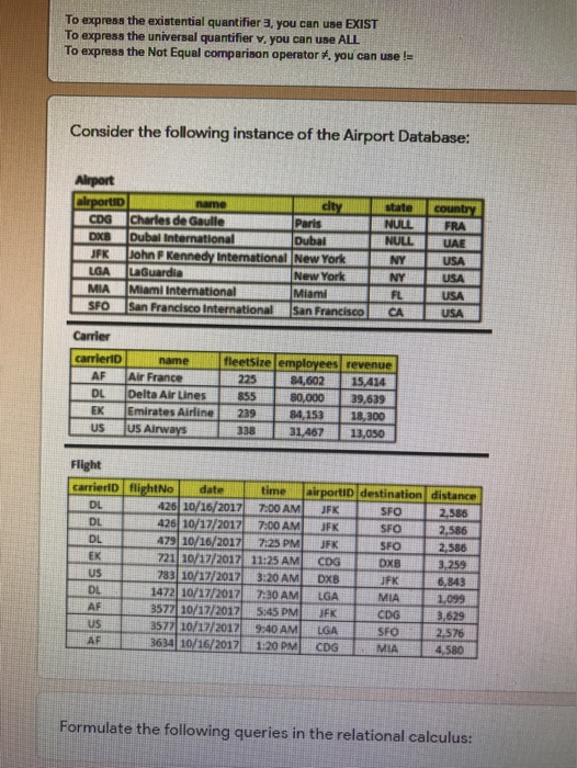 Solved To express the existential quantifier 3, you can use | Chegg.com
