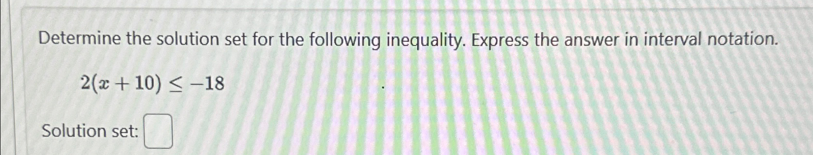 Solved Determine the solution set for the following | Chegg.com