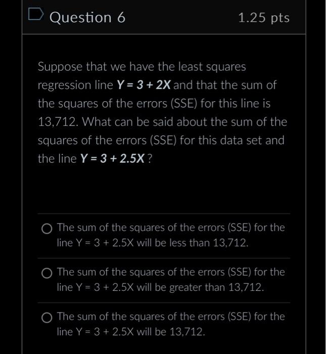 Solved Suppose that we have the least squares regression | Chegg.com