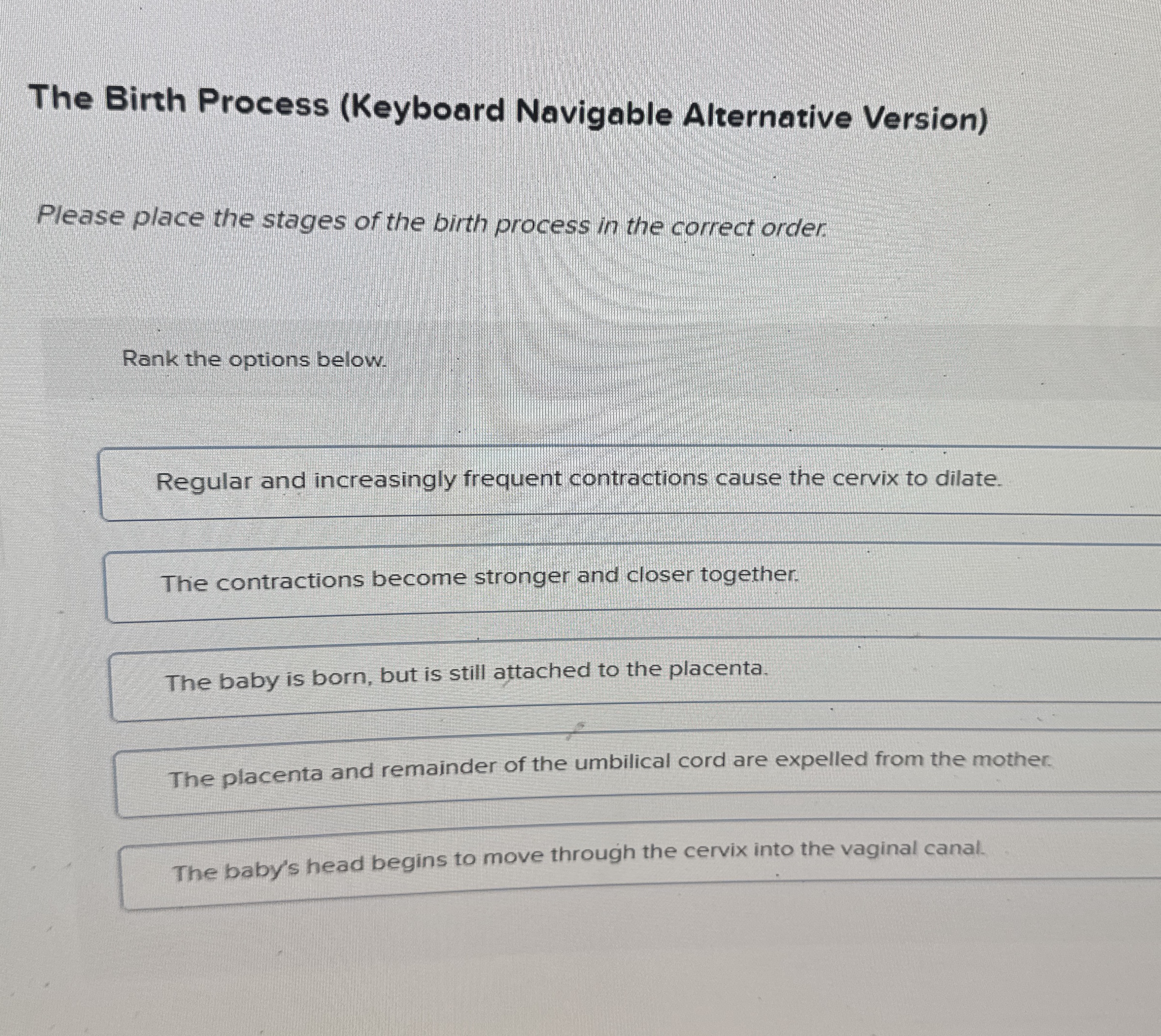 Solved How to solve The Birth Process (Keyboard Navigable | Chegg.com