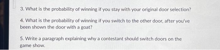 Solved Suppose you're on a game show, and you're given the | Chegg.com