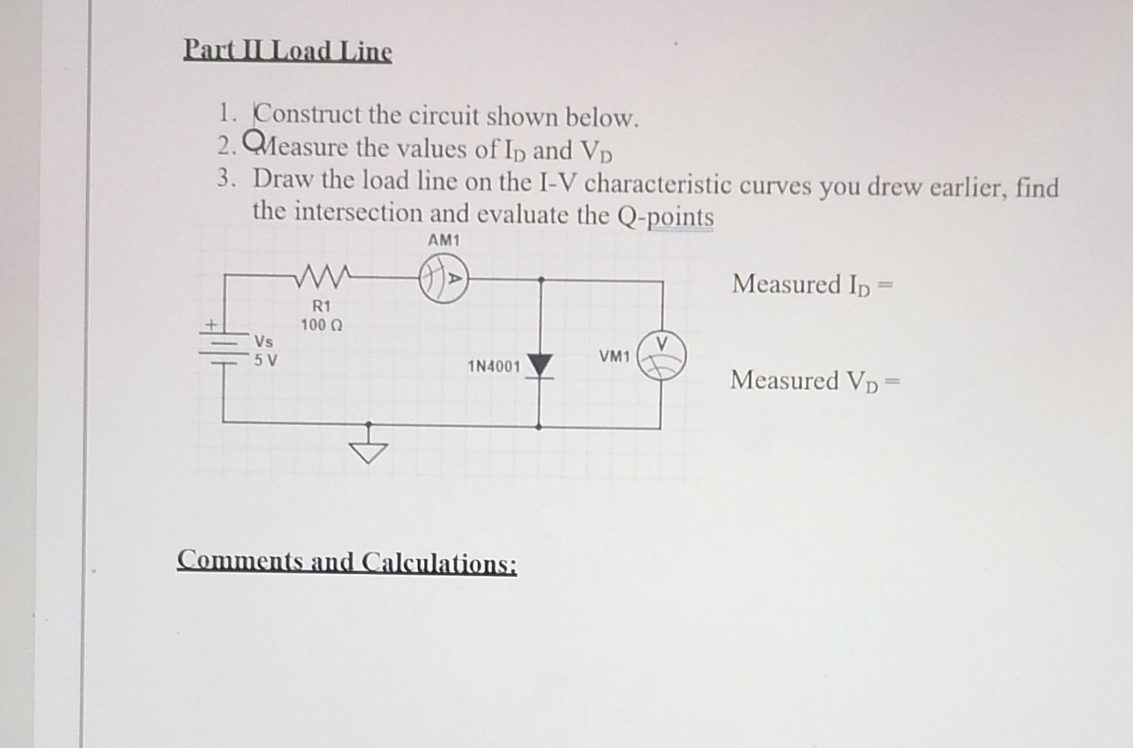 Solved Part IULoad Line 1. Construct the circuit shown | Chegg.com