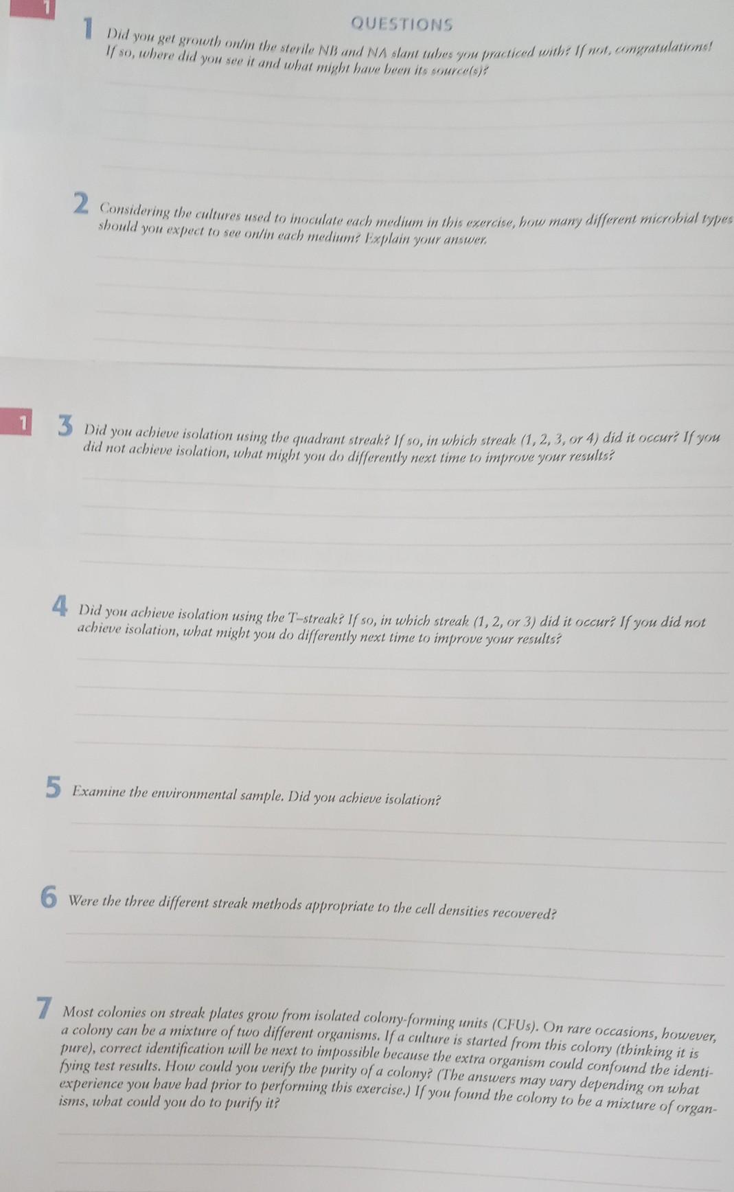 Solved Streak Plate Methods of Isolation RESULTS AND | Chegg.com