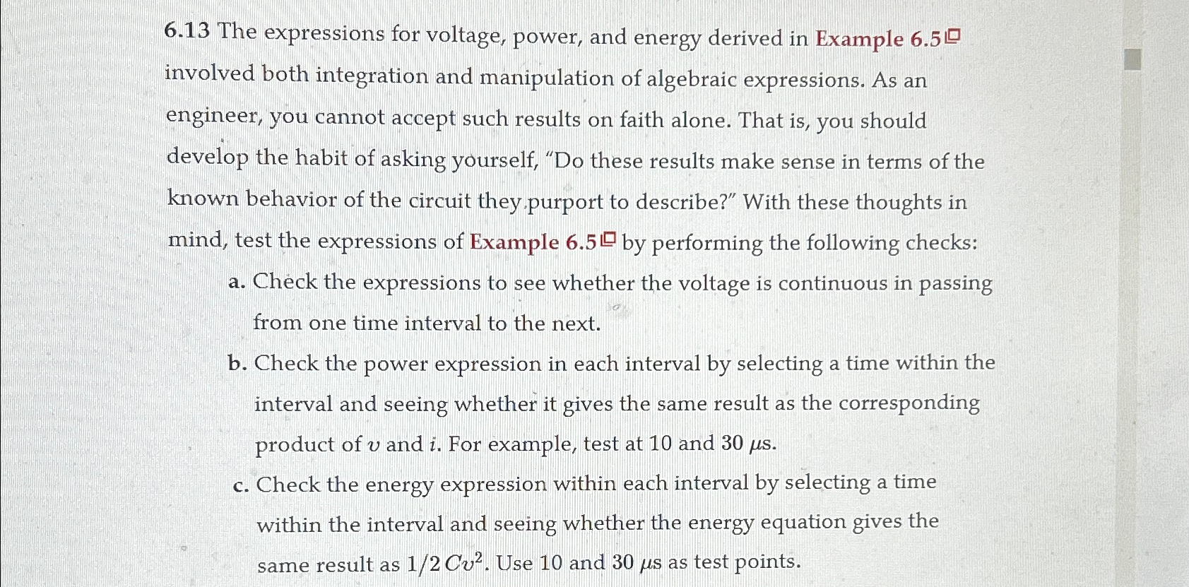 Solved 6.13 ﻿The expressions for voltage, power, and energy | Chegg.com