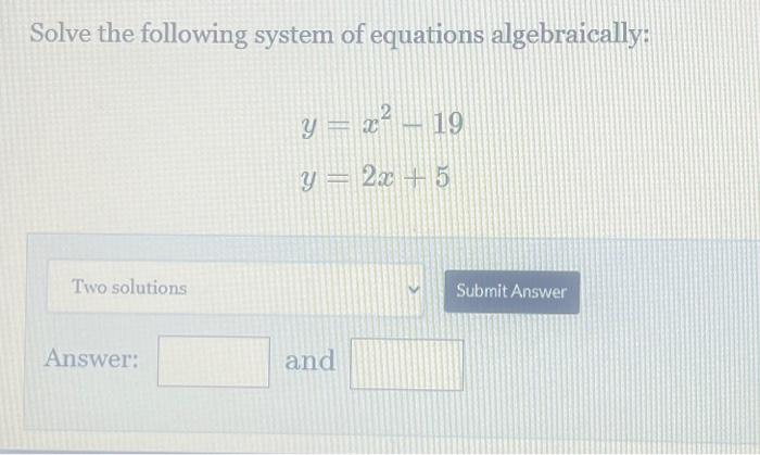 Solved Solve the following system of equations | Chegg.com