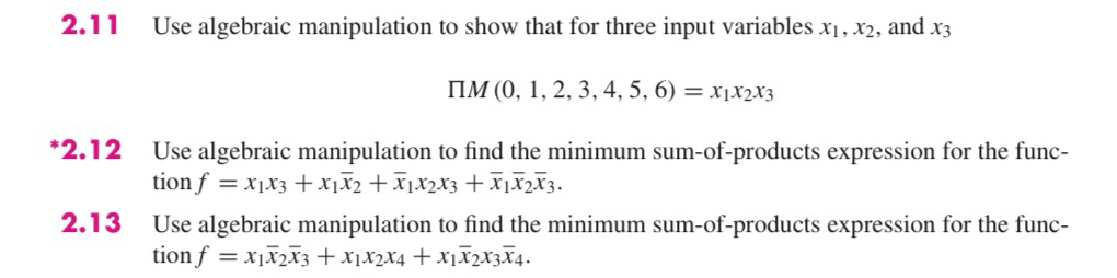 Solved 2.11 ﻿Use algebraic manipulation to show that for | Chegg.com