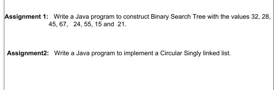Solved Assignment 1 Write A Java Program To Construct 6949