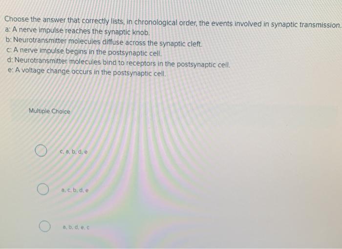 Solved Choose the answer that correctly lists, in | Chegg.com