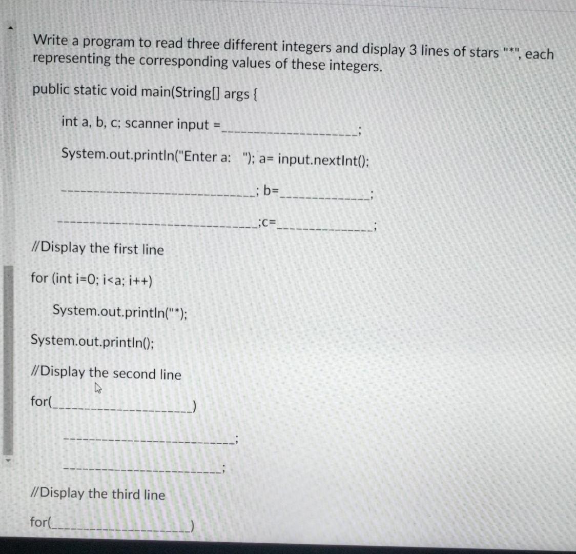 Solved Write a program to read three different integers and | Chegg.com