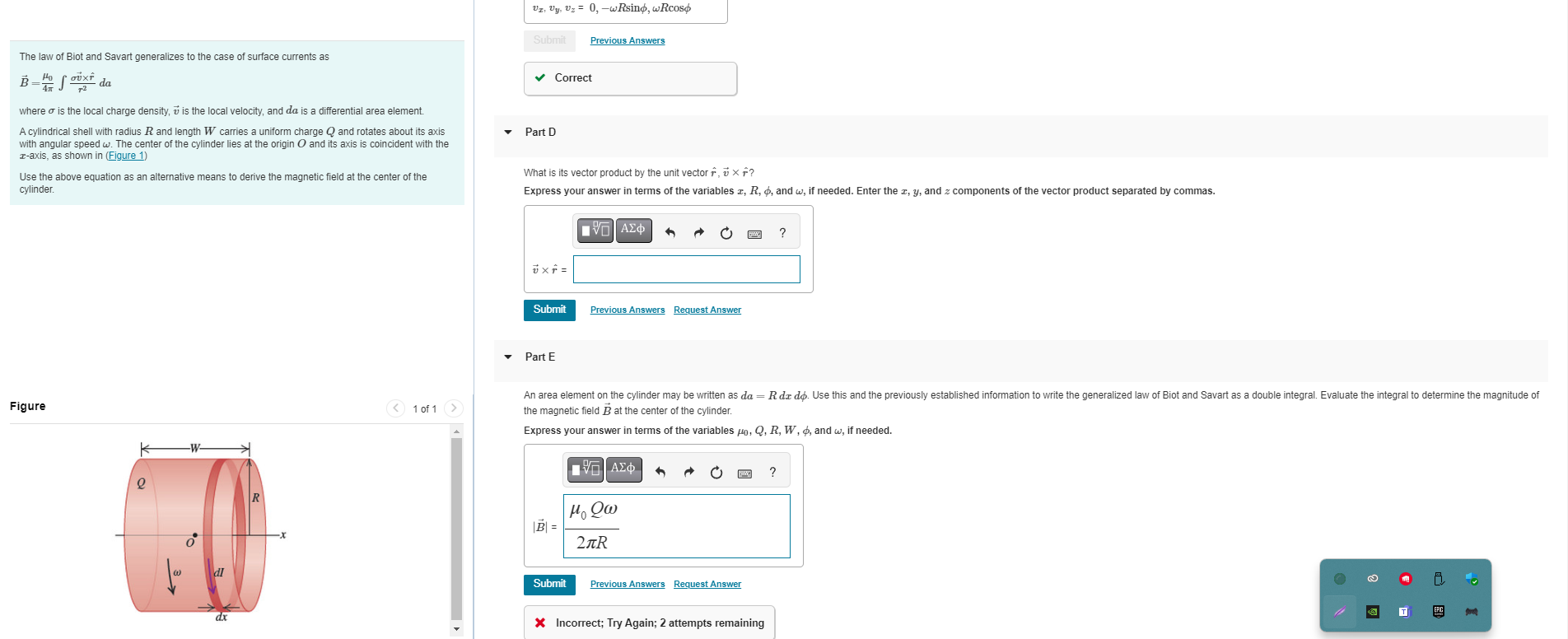 Solved The law of Biot and Savart generalizes to the case of | Chegg.com