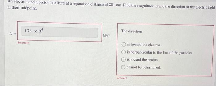 Solved An electron and a proton are fixed at a separation | Chegg.com