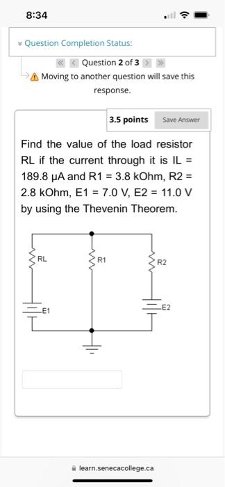 Solved Find the value of the load resistor RL if the current | Chegg.com