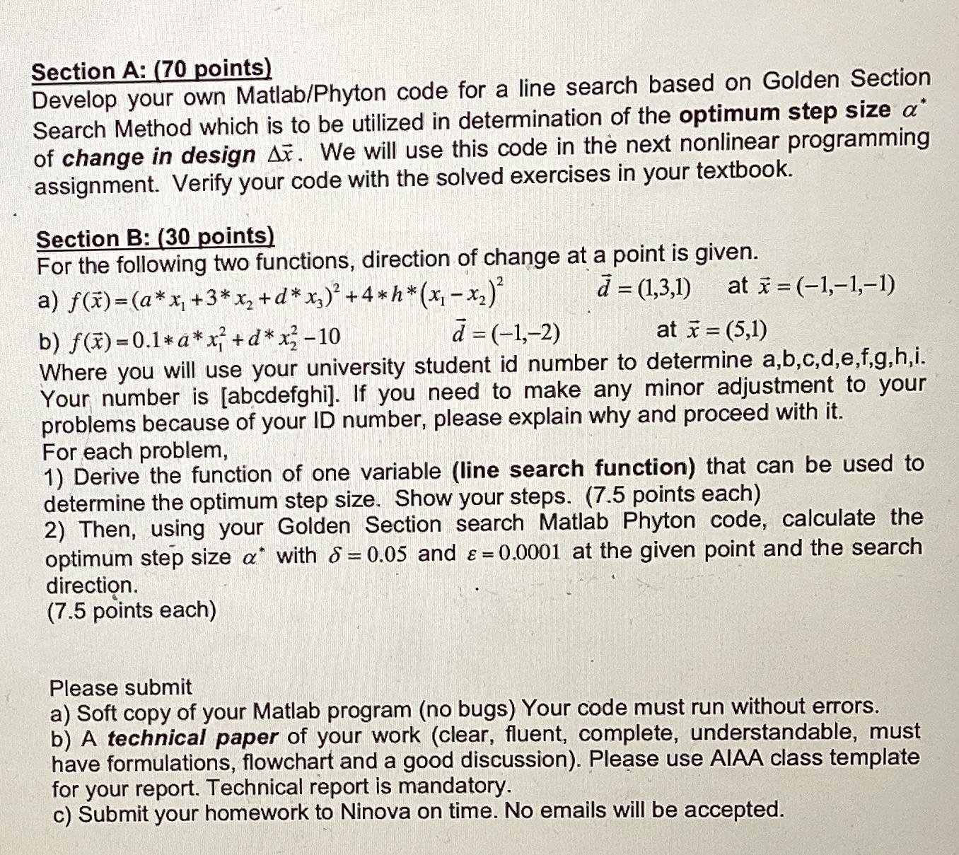 Solved Section A: (70 ﻿points)Develop your own Matlab/Phyton | Chegg.com