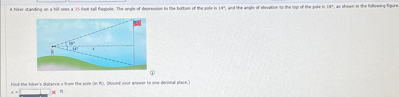 Solved A hiker standing on a hill sees a 35-foot-tall | Chegg.com
