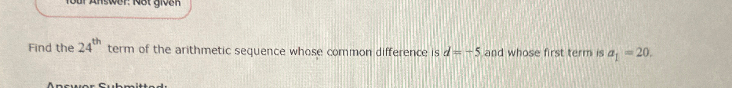 Solved Find the 24th ﻿term of the arithmetic sequence whose | Chegg.com