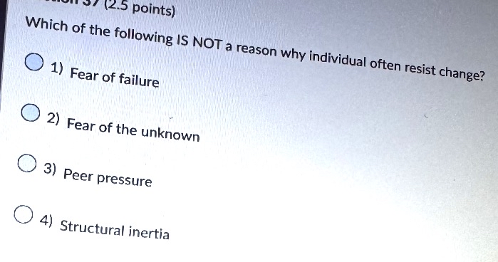 Solved Which of the following IS NOT a reason why individual | Chegg.com